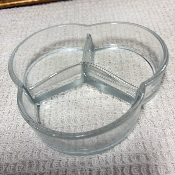 Dining | Vintage Divided Glass Dish 3 Compartment Divided Glass | Poshmark